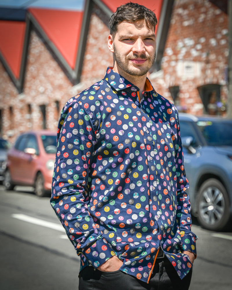 Jimmy Fox | Long-sleeve Shirt | Cotton | Pool Balls Motif – Munns the ...